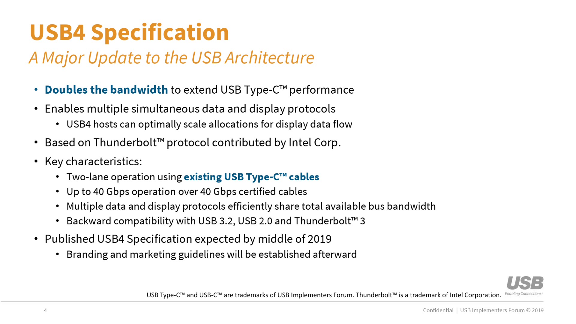 USB4 Products Coming in Late 2020