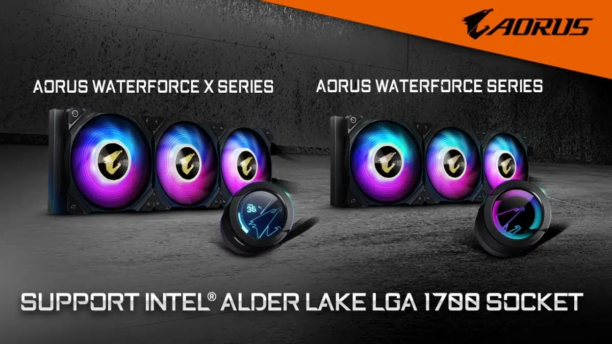 GIGABYTE AORUS WATERFORCE Liquid Coolers Support 12th Gen Intel Processors