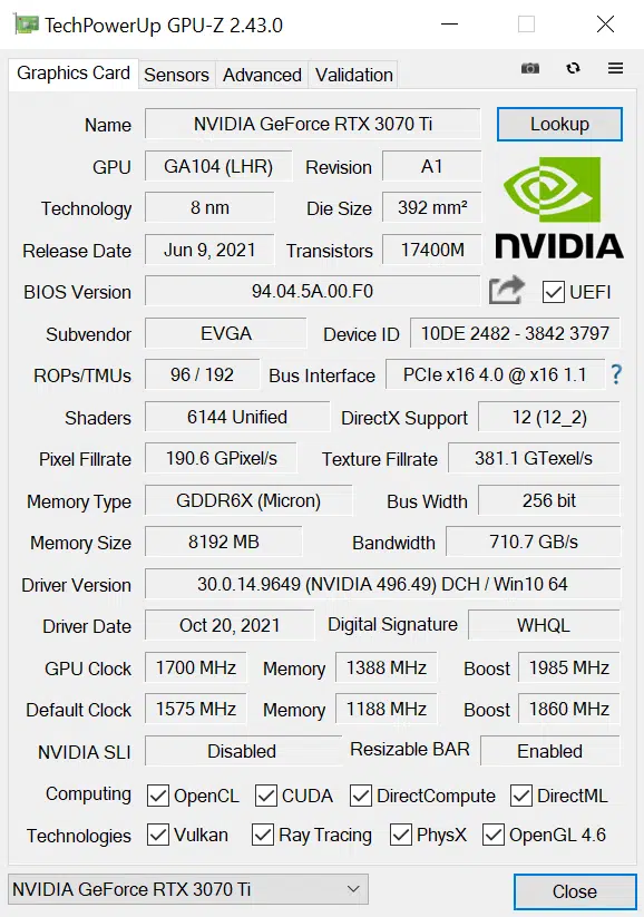 EVGA GeForce RTX 3070 Ti FTW3 ULTRA GAMING Video Card Review - Page 3 of 8