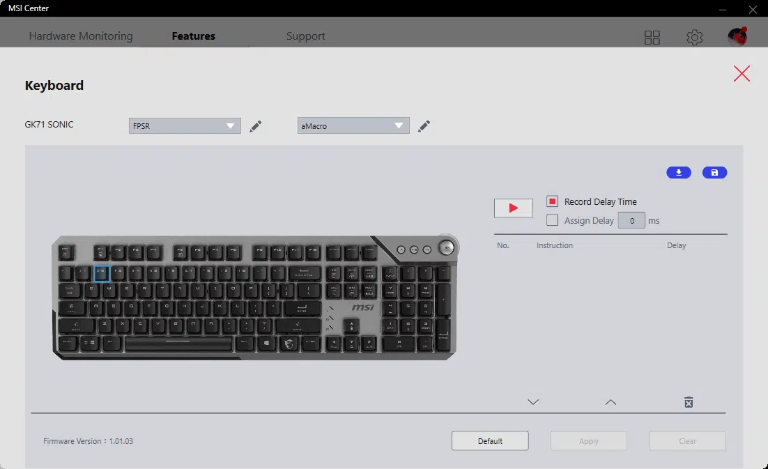 MSI VIGOR GK71 SONIC Gaming Keyboard Review - Page 2 of 3