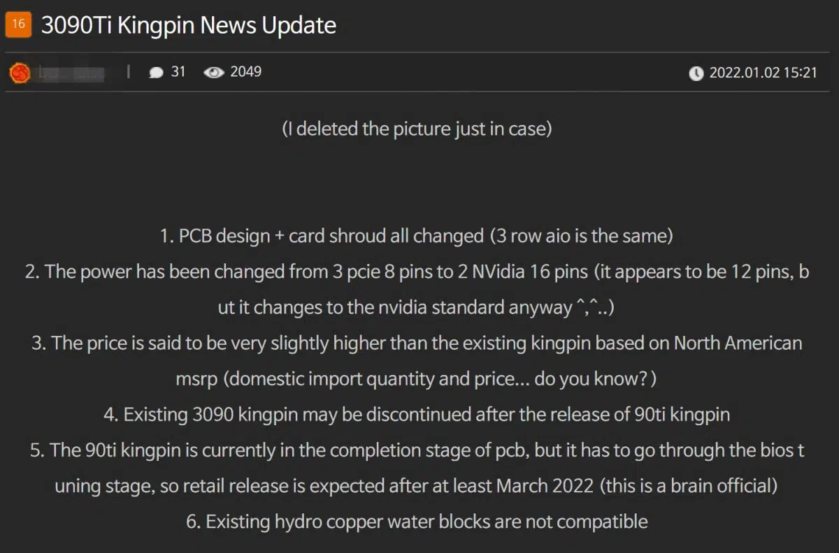 EVGA GeForce RTX 3090 Ti Kingpin to Feature Dual 12-Pin Power ...