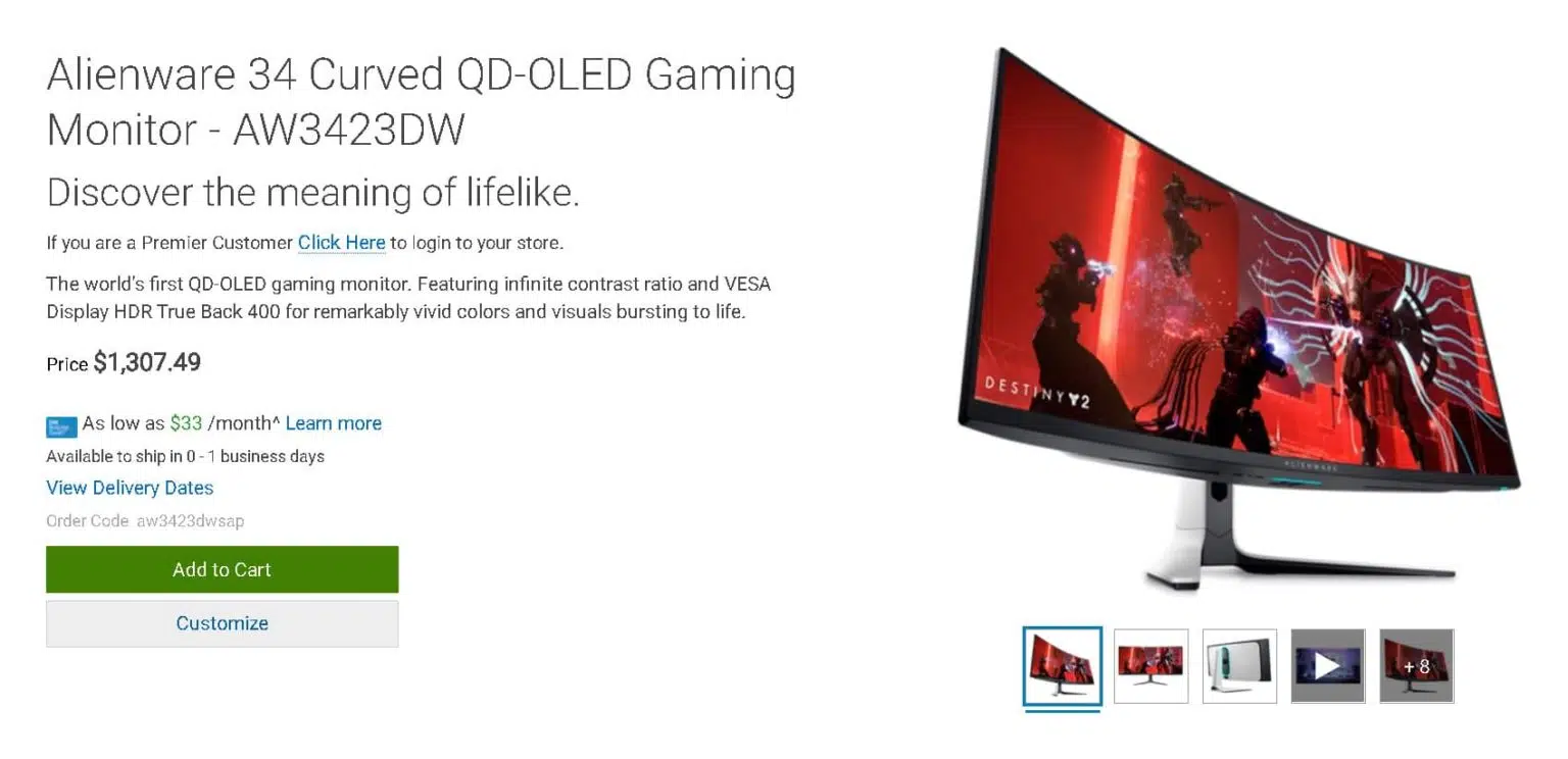 Alienware 34-Inch Curved QD-OLED Gaming Monitor Now Available at Dell ...