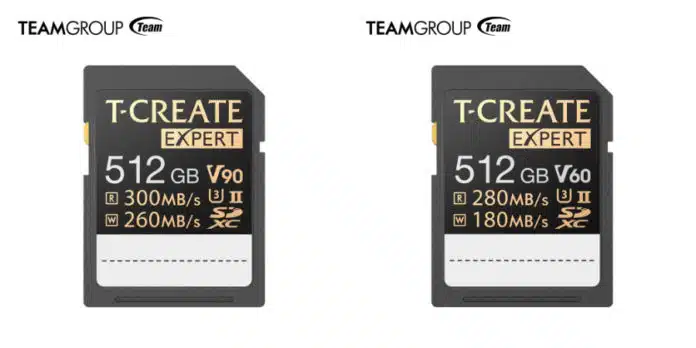 TEAMGROUP Launches T-CREATE EXPERT SDXC UHS-II U3 V90 and V60 Memory Cards